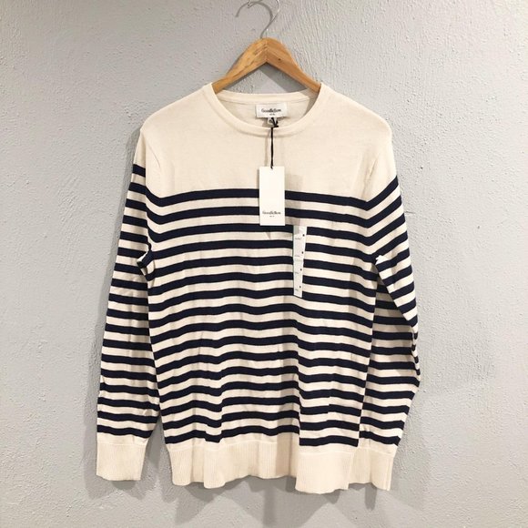 Goodfellow & Co | Sweaters | Goodfellow Cream Navy Striped Crew Neck ...